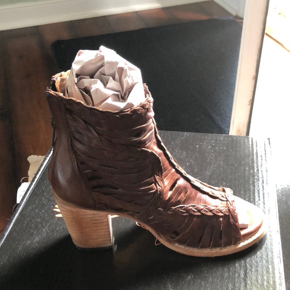 Freebird by Steven | Shoes | Free Bird Leather Peep Toe Boot | Poshmark